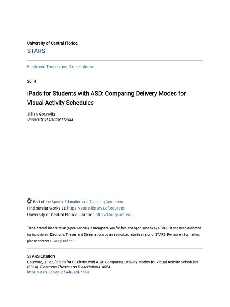 IPads For Students With ASD - Comparing Delivery Modes For Visual | PDF ...