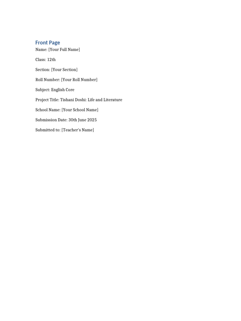 Tishani Doshi Extended Project | PDF | Poetry