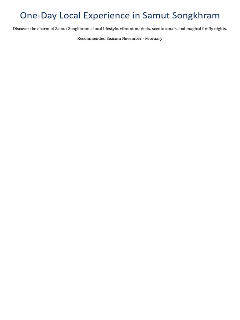 Samut Songkhram OneDayTrip Final - Docx 20250527 202255 0000 | PDF