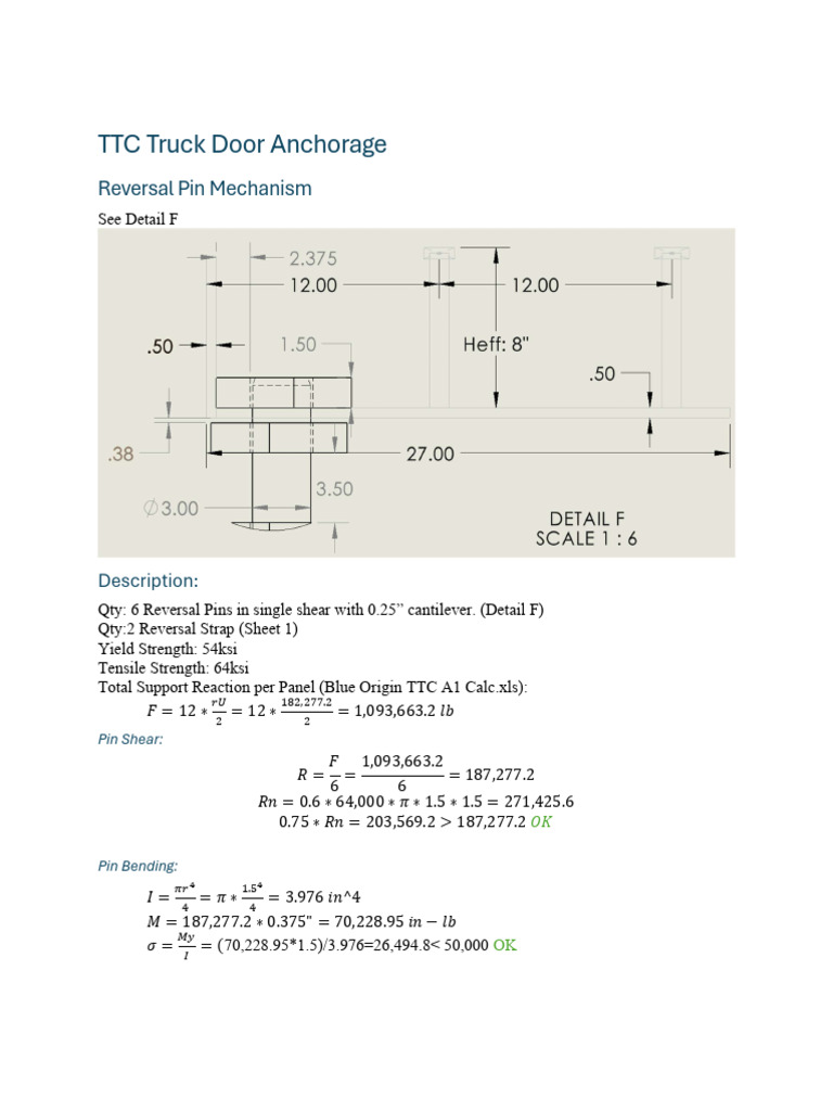 TTC Truck Door Anchorage Design Details | PDF
