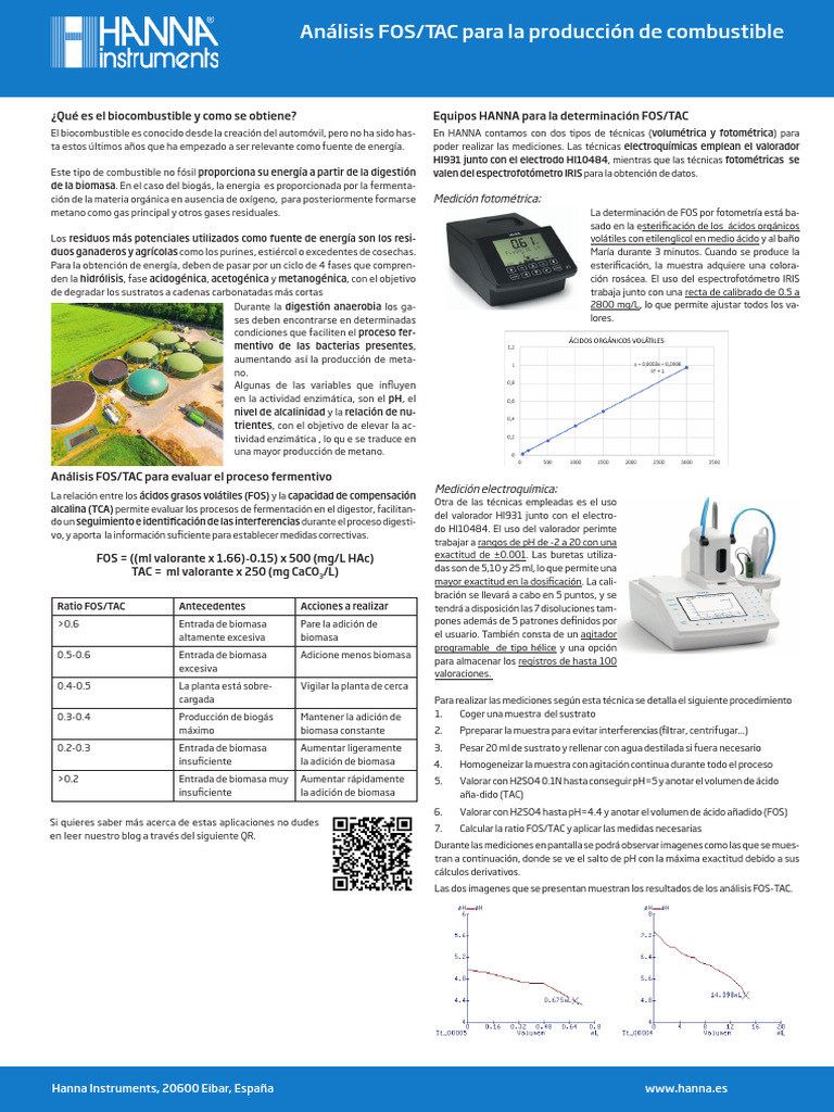 Folleto Fos-Tac Hanna | PDF | Biocombustible | Digestión anaeróbica