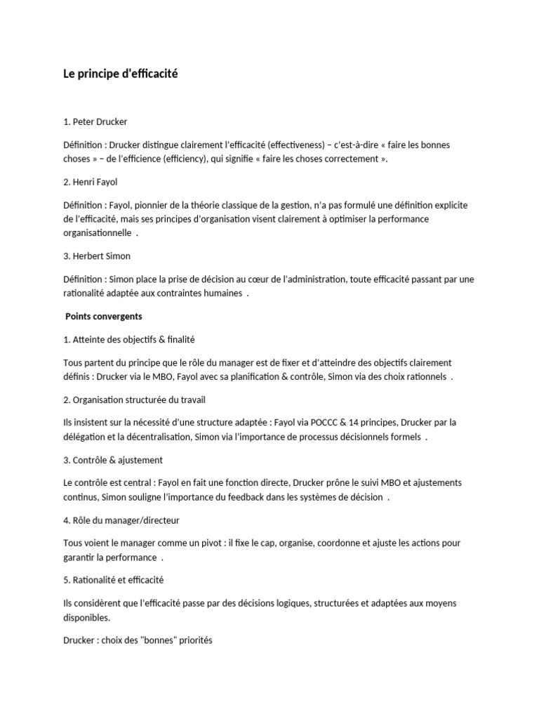Efficacité et efficience en management | PDF | Business