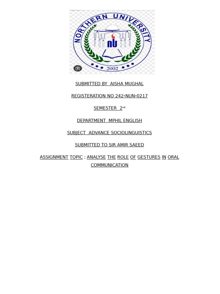 Aisha Mughal Mphil 2nd | PDF