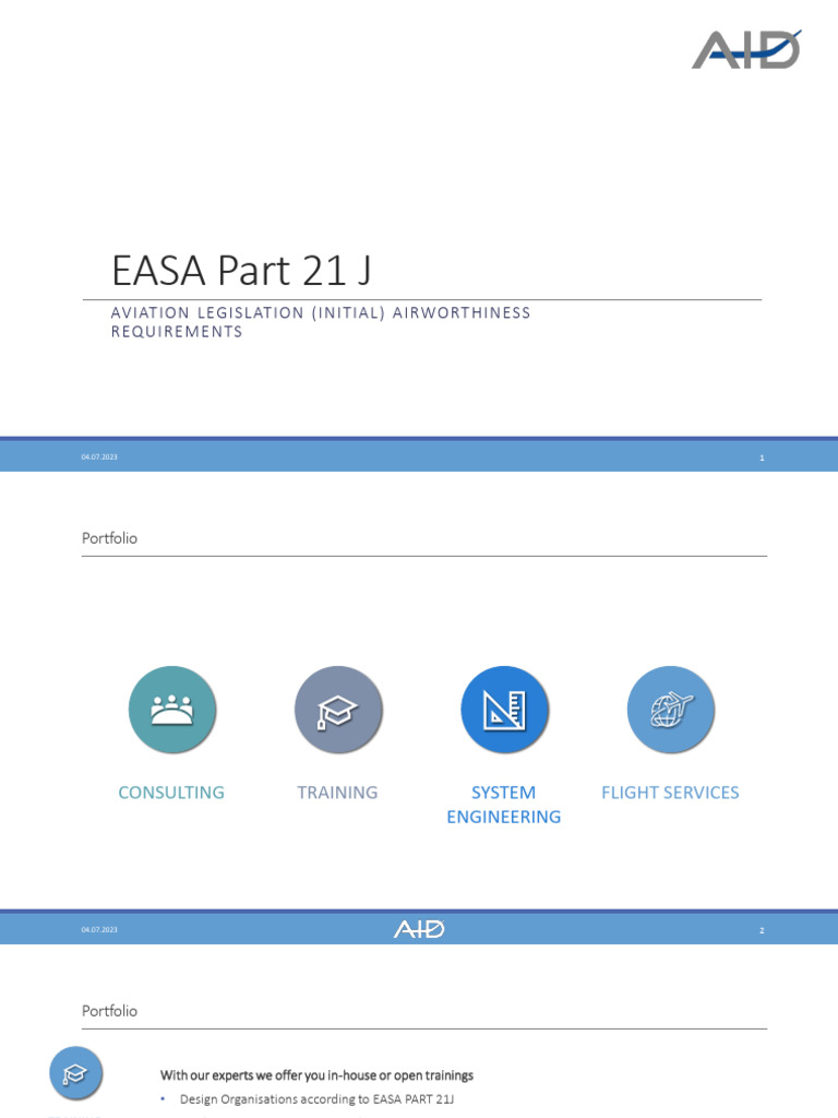 EASA Part 21 J Overview and Training | PDF | Aviation