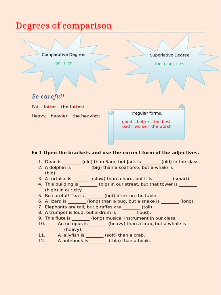Degrees of Comparison: Be Careful! | PDF