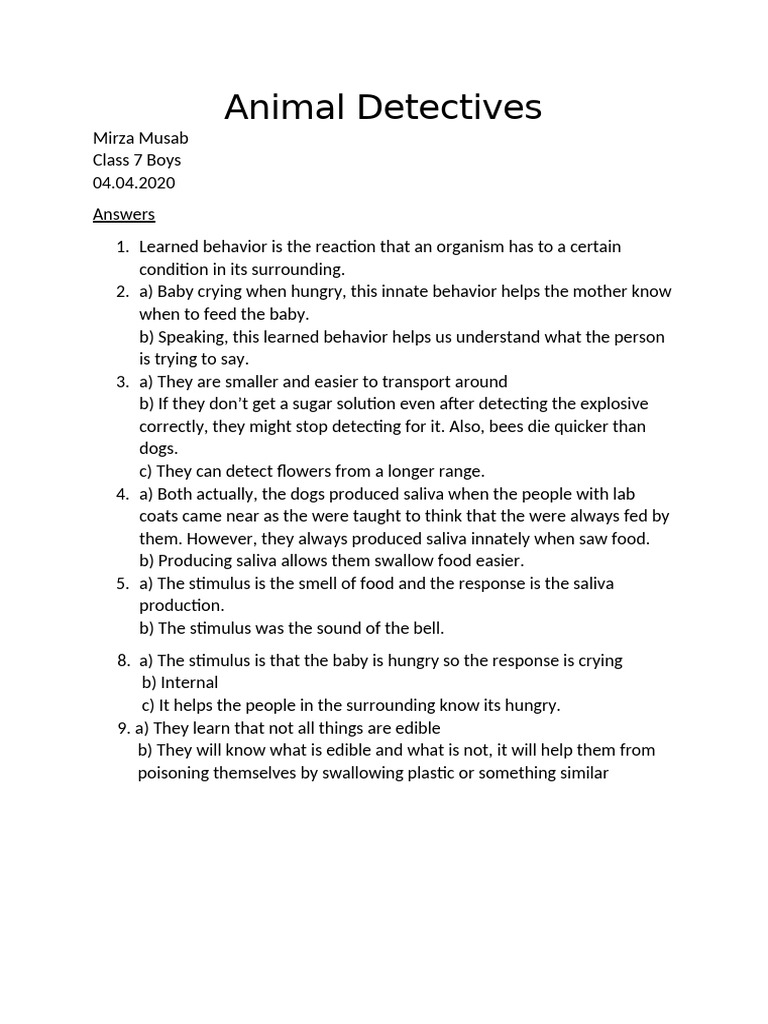 Animal Detectives | PDF