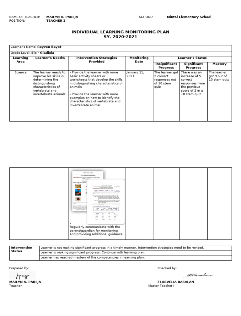 Individual Learning Plan for Reyven Bayot | PDF | Learning | Intelligence