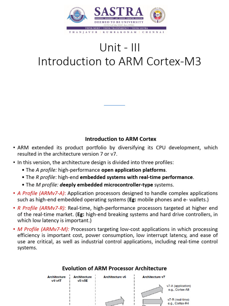 U2.2 - Intro To ARM Cortex-M3 | PDF | Central Processing Unit | Digital Electronics