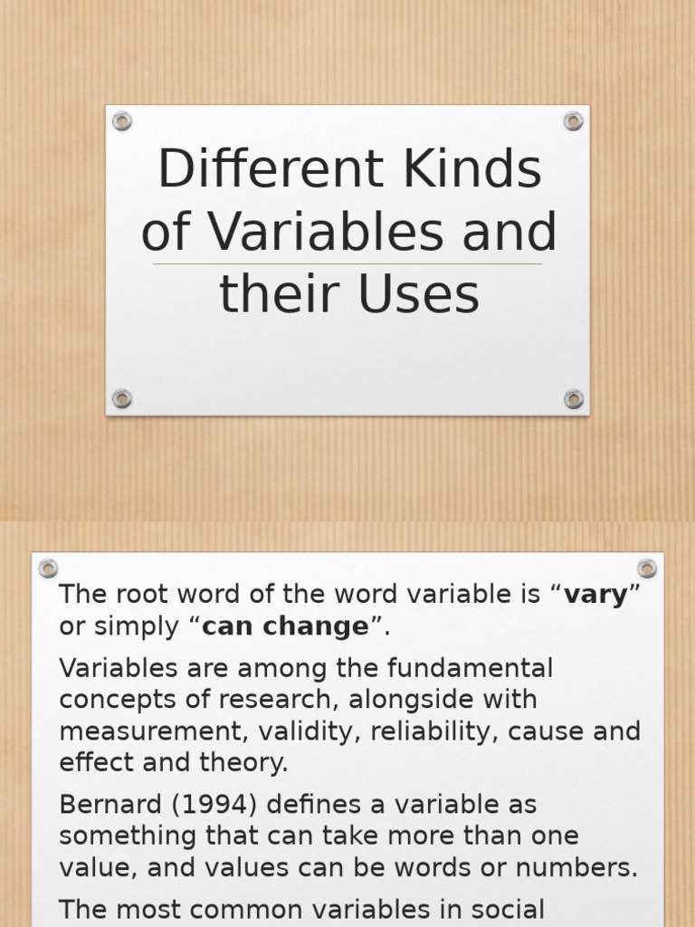 Lesson 3 Different Kinds of Variables and Their Uses | PDF | Level Of Measurement | Categorical ...