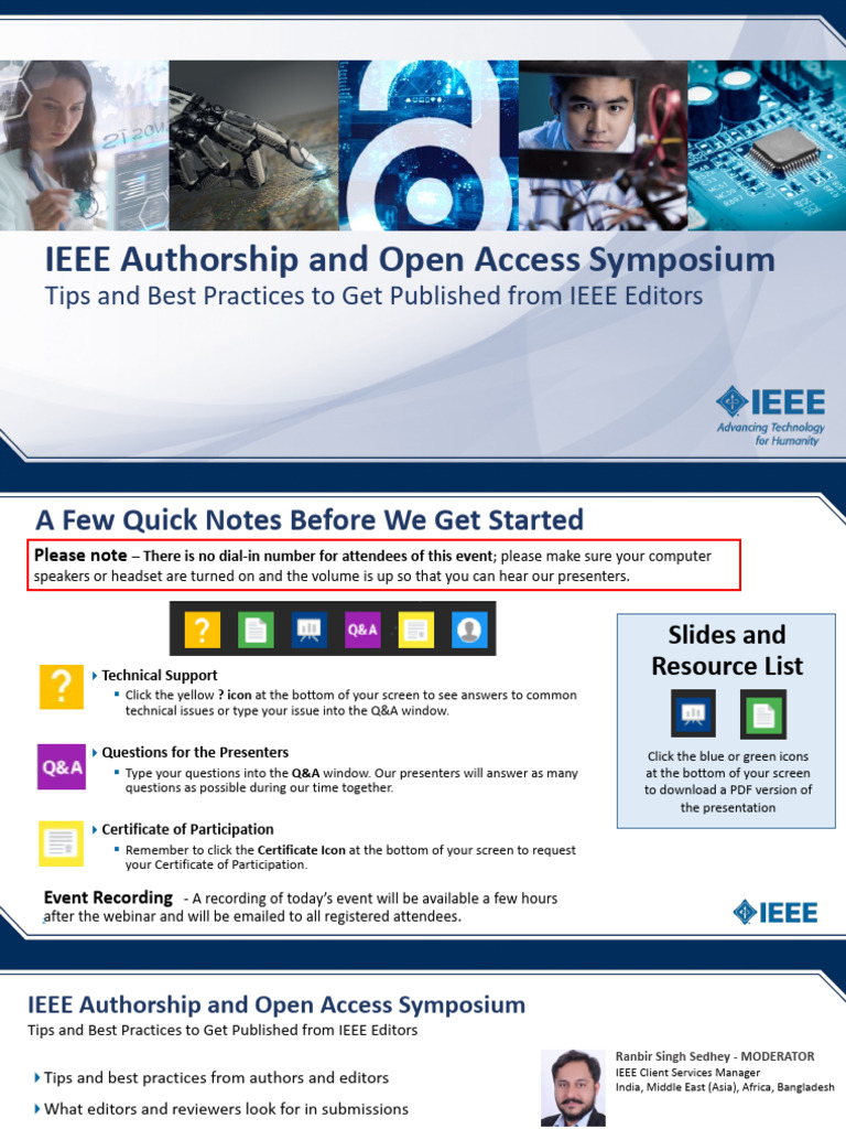 IEEE Authorship and Open Access Symposium: Tips and Best Practices To Get Published From IEEE ...