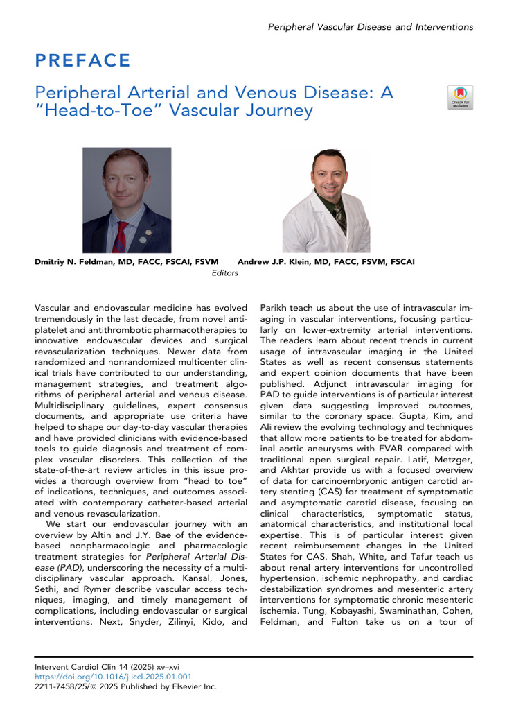 Peripheral Arterial and Venous Disease A “ | PDF | Medical Specialties ...