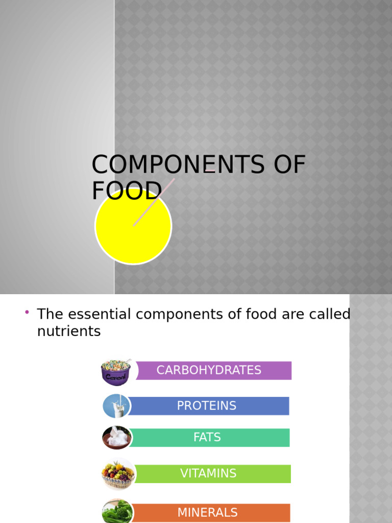 Components of Food - Class Vi | PDF | Foods | Essential Nutrients