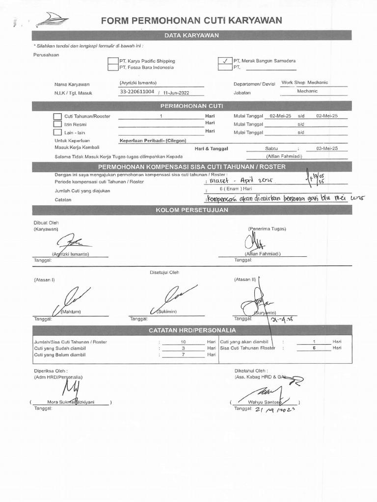 Contoh Cuti | PDF
