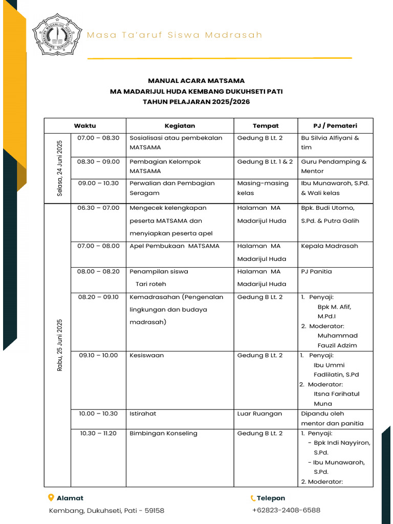 Rundown Dan Ketentuan Matsama 2025-2026 | PDF