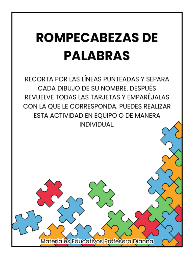 Rompecabezas de Palabras | PDF