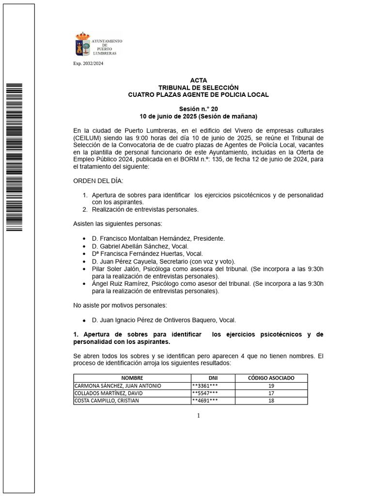 Acta 20 10 de Junio de 2025 Sesi N de Ma Ana Signed Signed Signed 991360 | PDF | Autenticación ...