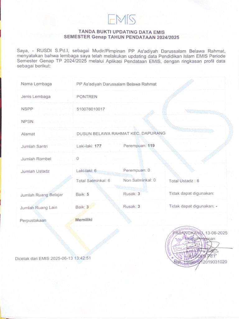 Bap Genap Pondok 2025 | PDF