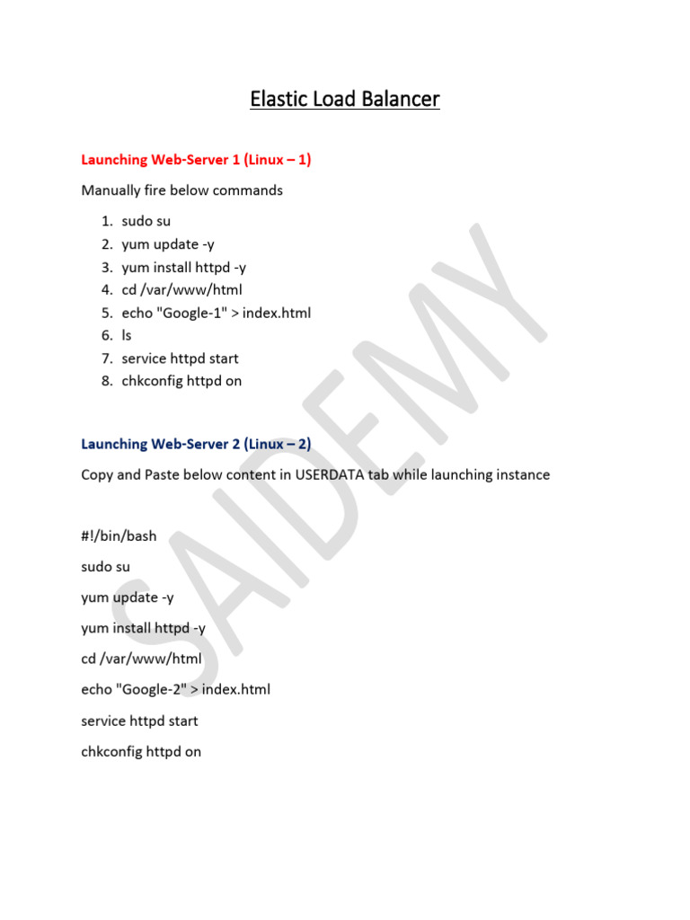 Elastic Load Balancer | PDF