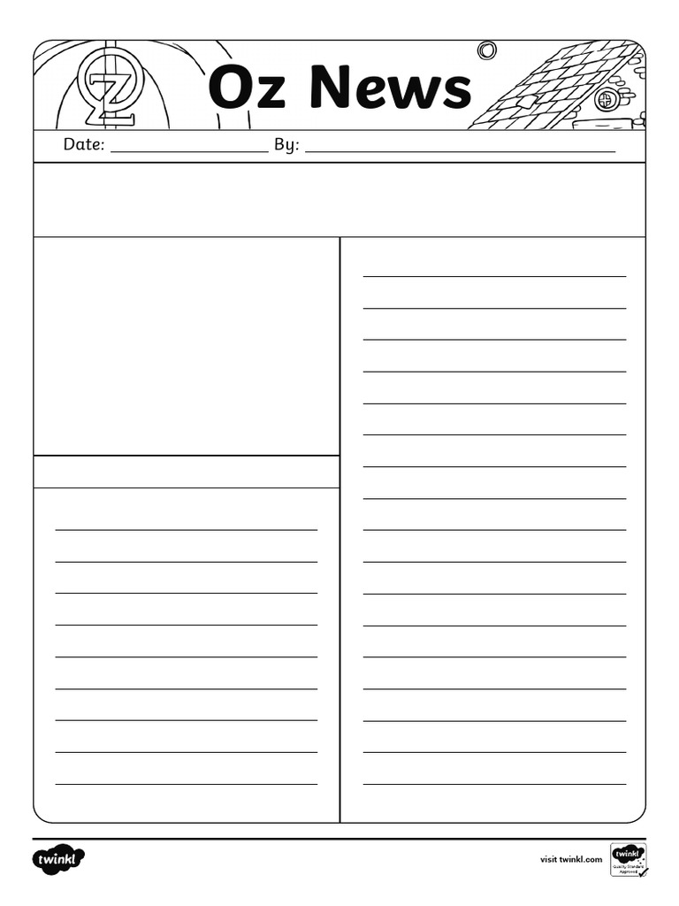 T T 19058 The Wizard of Oz Newspaper Template Ver 1 | PDF