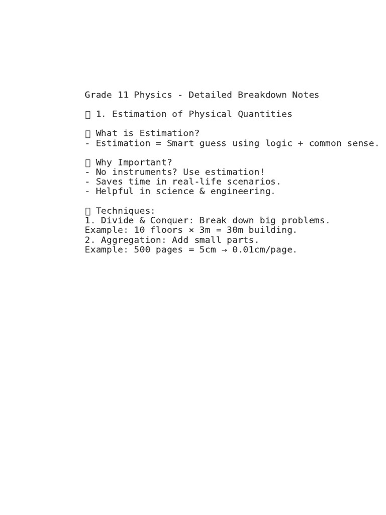 Estimation Techniques in Physics | PDF