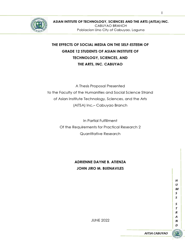 Social Media's Impact on Grade 12 Self-Esteem | PDF | Self Esteem ...