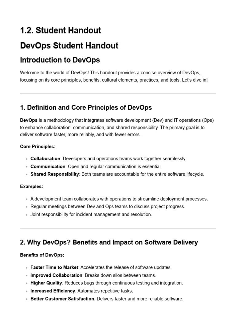 DevOps Overview: Principles and Practices | PDF | Information ...