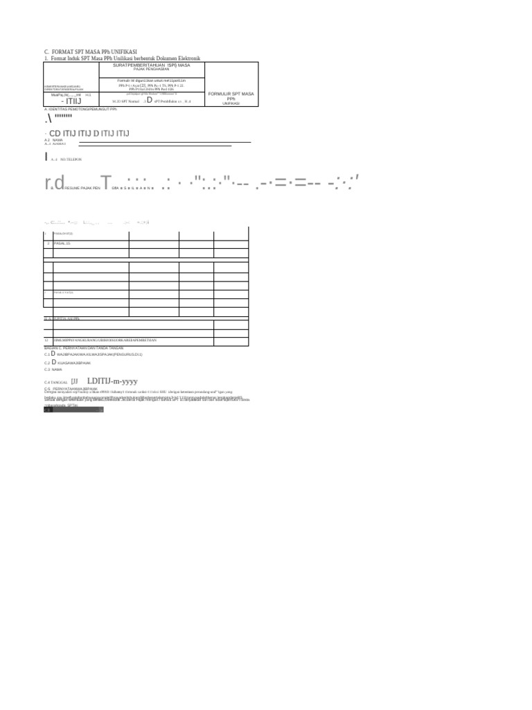 Formulir SPT Masa Unifikasi Excel | PDF