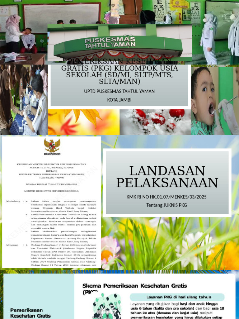 Pemeriksaan Kesehatan Gratis (PKG) Kelompok Usia Sekolah | PDF