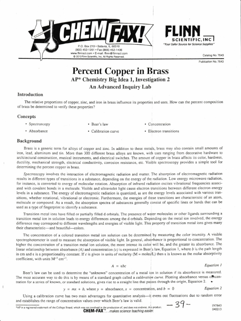 Ass Lab | PDF | Absorption Spectroscopy | Electromagnetic Radiation