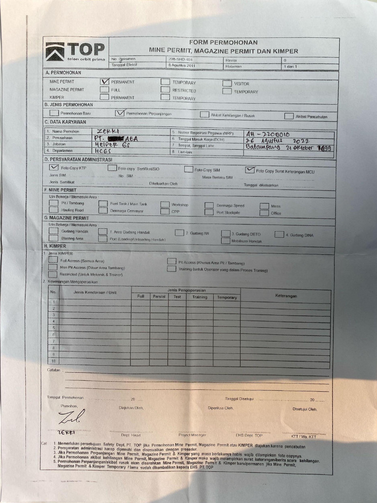 Form Permohonan 3 | PDF