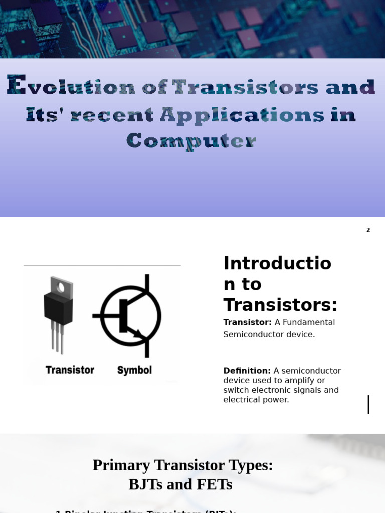 Evolution of Transistors & It's Recent Application in Computer | PDF ...