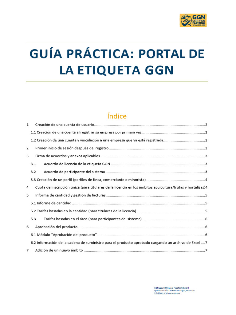GGN Label Platform Cheatsheet Es | PDF | Factura