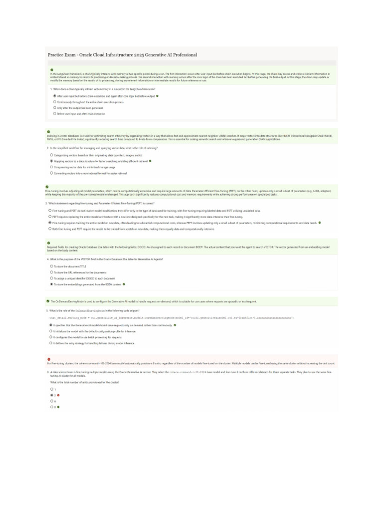 Oracle Generative AI Certification Practice | PDF
