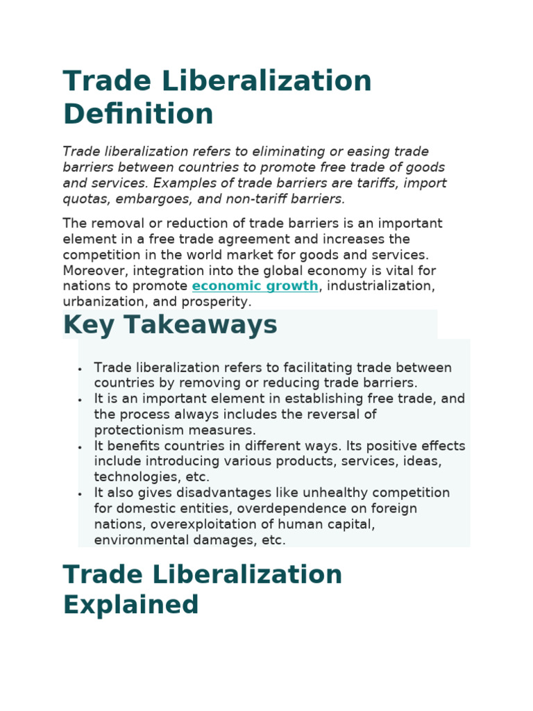 Understanding Trade Liberalization | PDF | Free Trade | Trade
