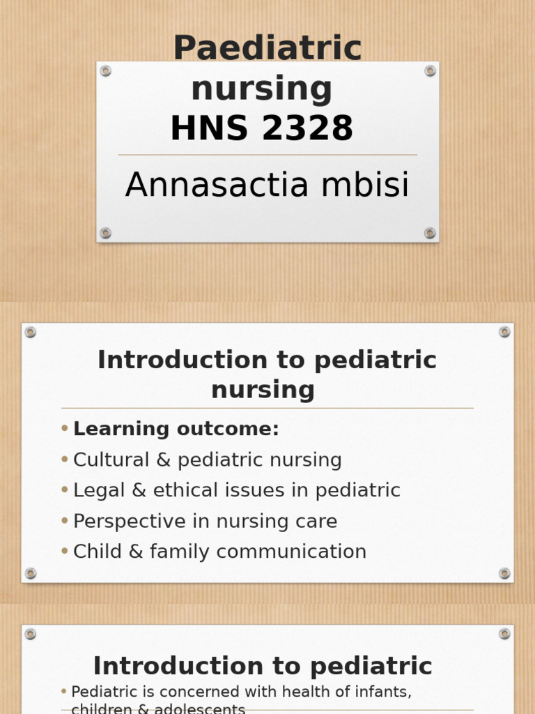 Introduction To Pediatric Nursing | PDF | Communication | Nonverbal ...