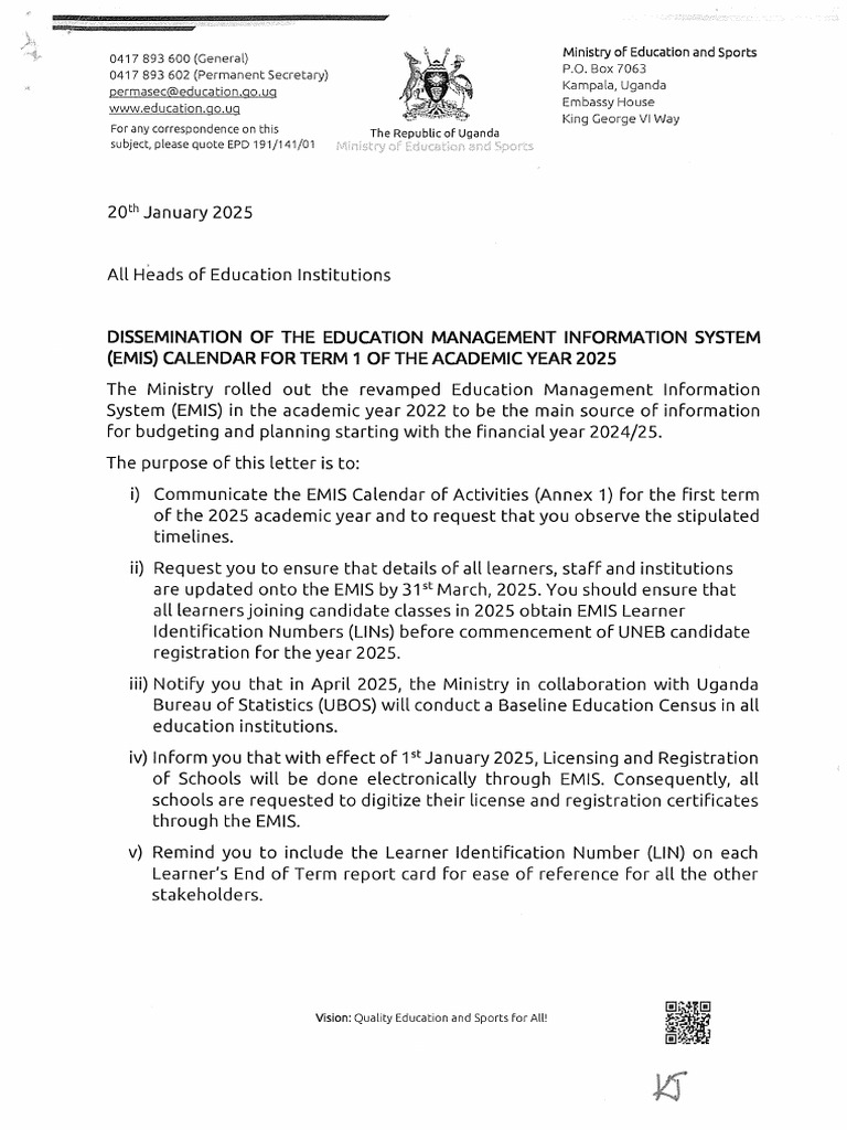 Emis Calendar of Activities For Term One 2025-Emis-Publication-27-01 ...