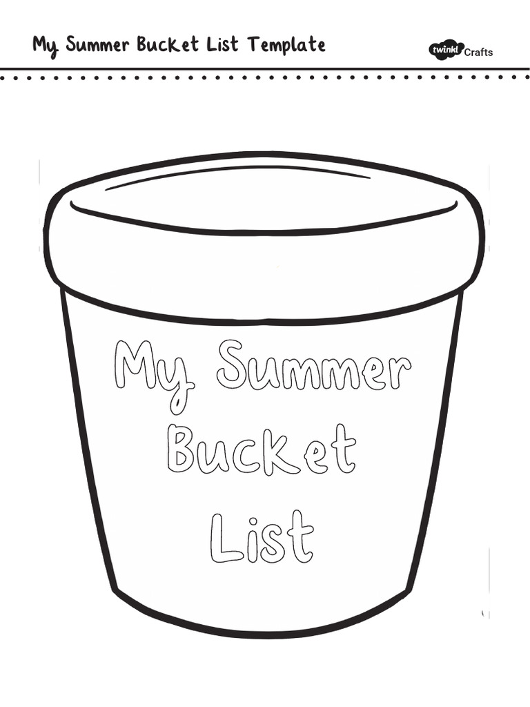 My Summer Bucket List Template | PDF