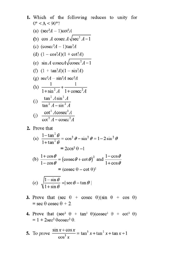 Trigonometric Ratio DPP-5 | PDF