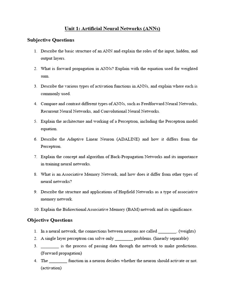 NNDL Question Bank MID 1 | PDF | Deep Learning | Algorithms