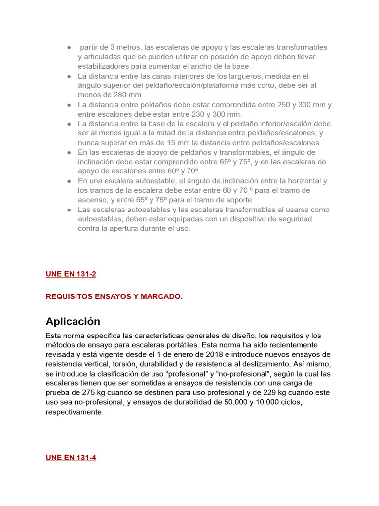 Normativa UNE EN 131 para Escaleras | PDF | Escalera