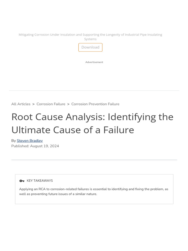 Root Cause Analysis - Identifying The Ultimate Cause of A Failure ...