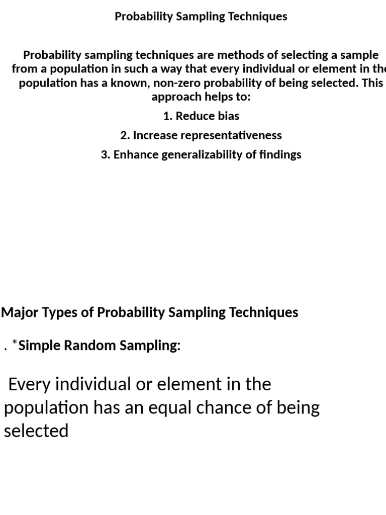 Probability Sampling Techniques Explained | PDF
