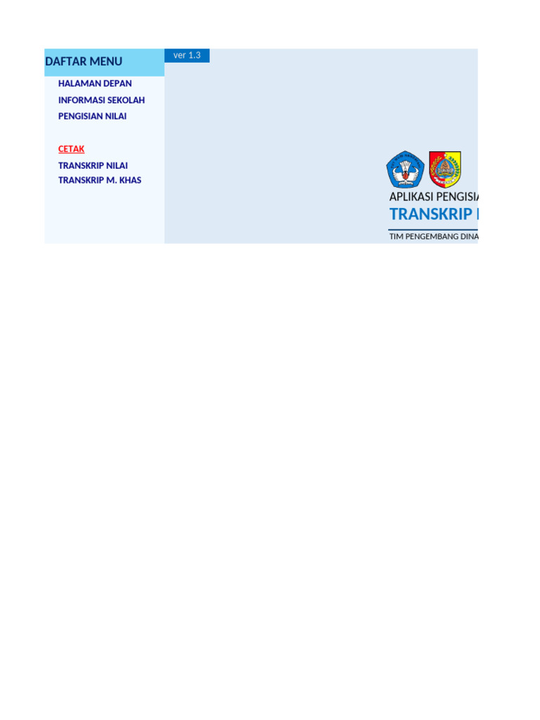 Transkrip Nilai Ver.1.3 | PDF