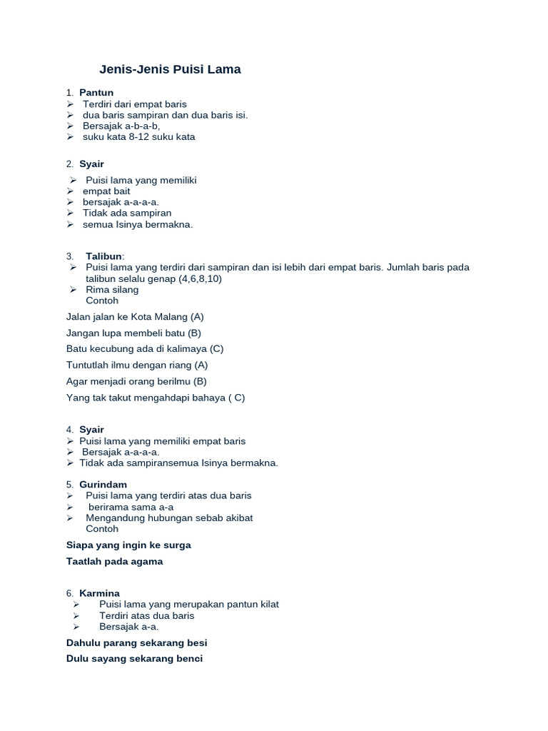 Jenis Puisi | PDF