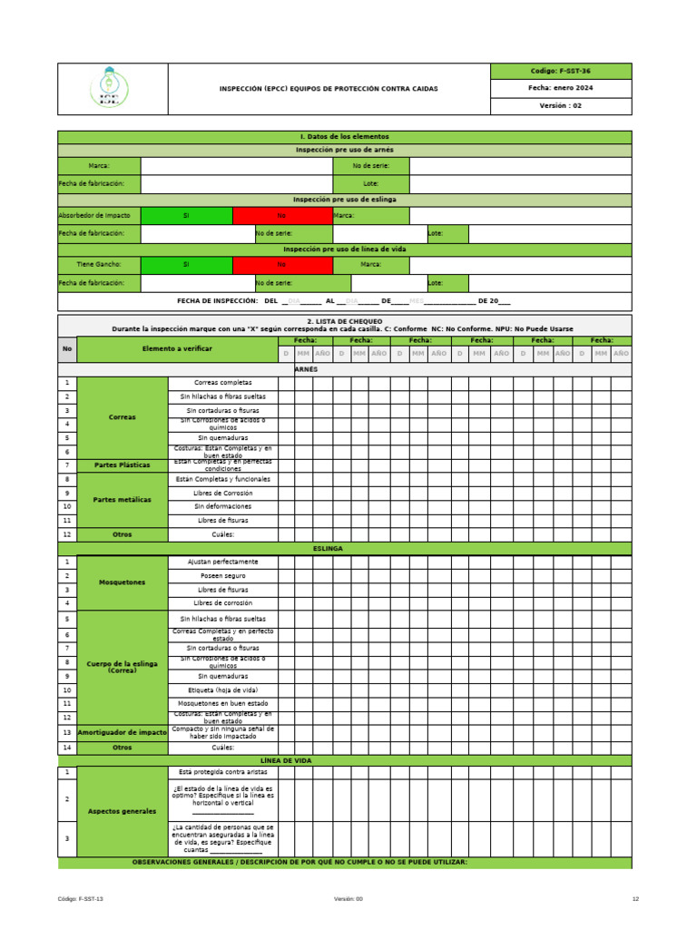 F-SST-36-V02 Inspección EPCC | PDF