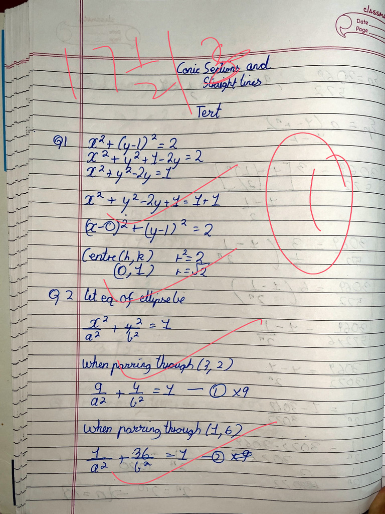 Keerat Conic Straight Lines Test | PDF