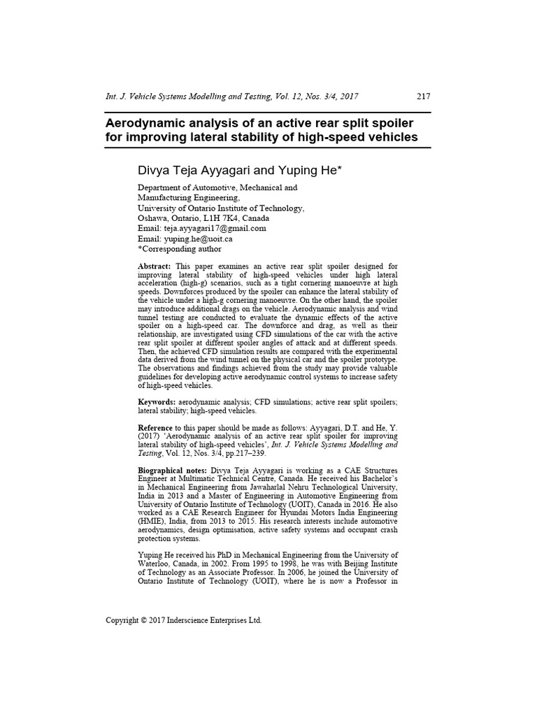 3.aerodynamic Analysis of An Active Rear Split Spoiler | PDF ...
