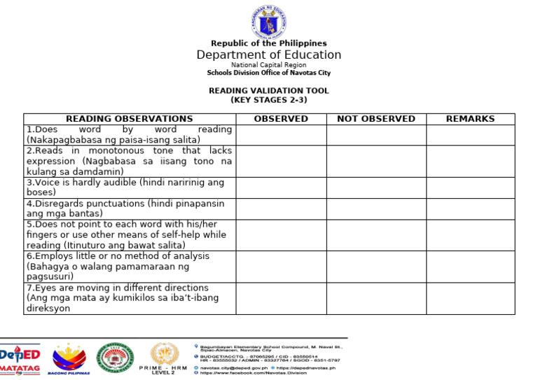 Validation Tool Across Key Stages | PDF