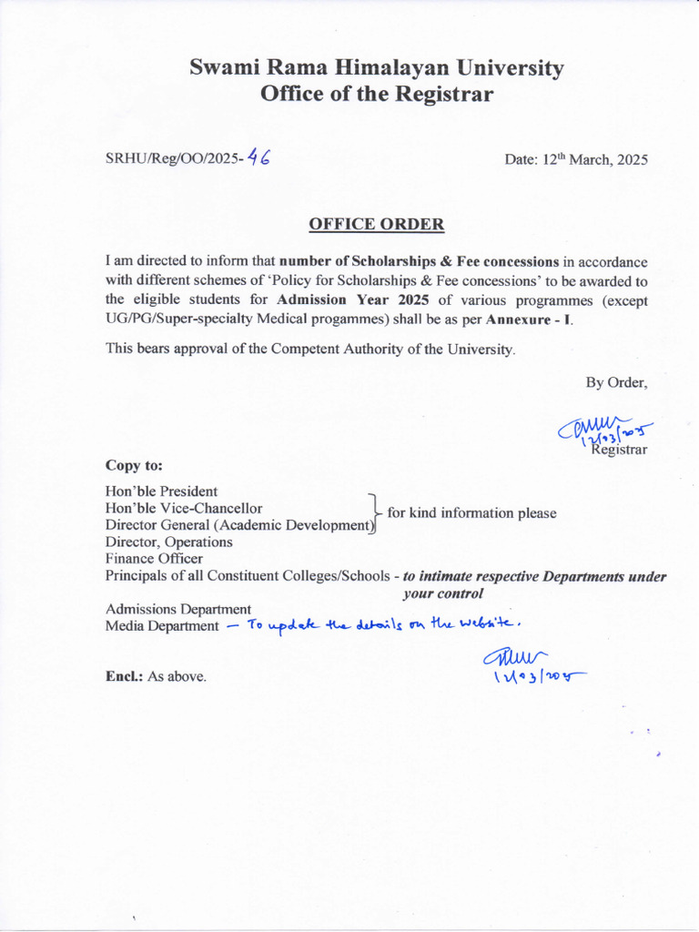 Scholarships Fee Concessions For 2025 | PDF