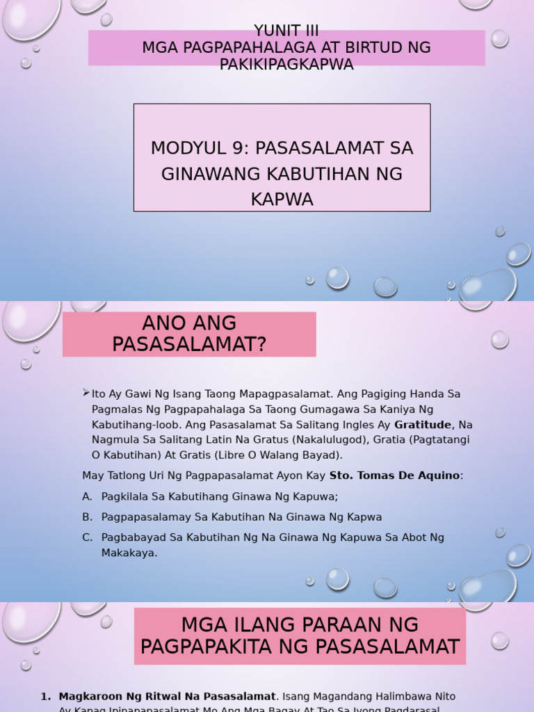 Esp 8 Yunit 3 Aralin 1 | PDF